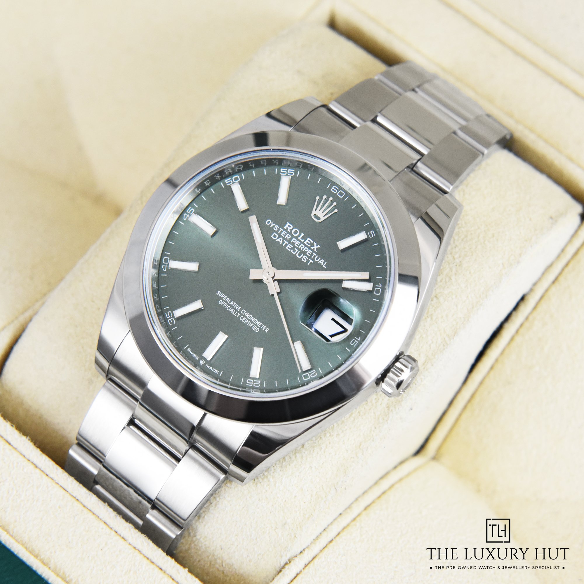 Rolex Datejust 41mm Mint Green After-Set Dial 126300 - The Luxury Hut